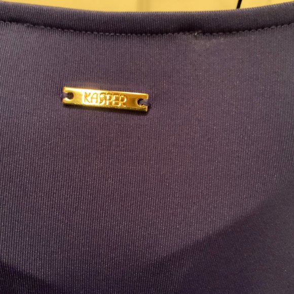 Kasper | Dresses | Kasper Blue Knee Length Dress 34 Sleeve Size X ...